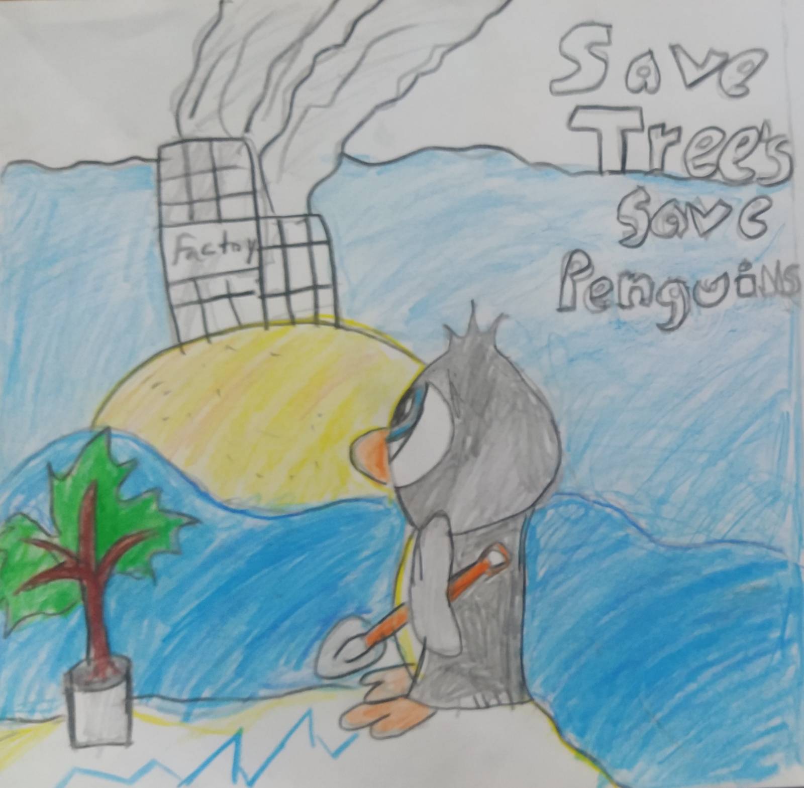 Save nature save penguins to keep the climate balanced - Kids Care ...